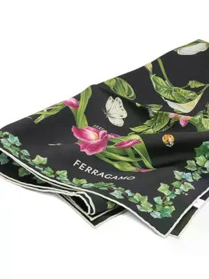 FERRAGAMO Eden Shoes Print Silk Scarf