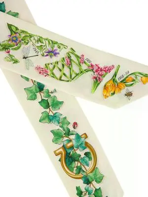 FERRAGAMO Eden Floral-print Silk Scarf