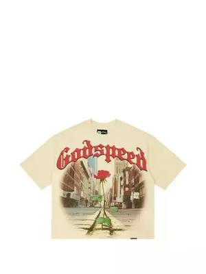GODSPEED Concrete Rose Graphic-print Cotton T-shirt - Neutrals