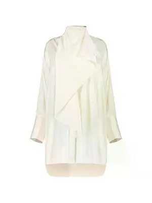 ELLERY Draped Flounce High-collar Dress