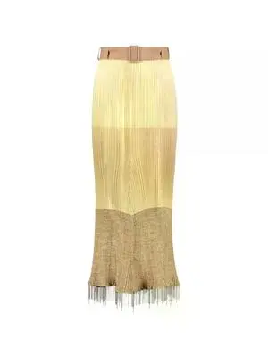 ELLERY Ribbed Knit Fringed Maxi Skirt