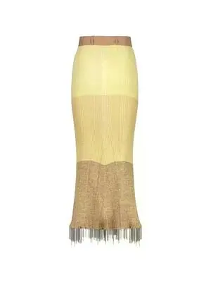 ELLERY Ribbed Knit Fringed Maxi Skirt