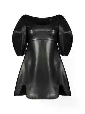 ELLERY Puff Sleeve Flared Mini Dress - Black