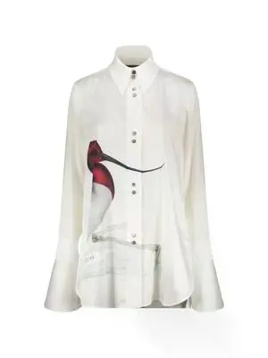 ELLERY Bird Print Shirt - Neutrals