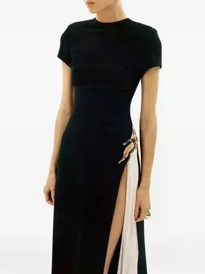 MARMAR HALIM Embellished Pleated Maxi Dress