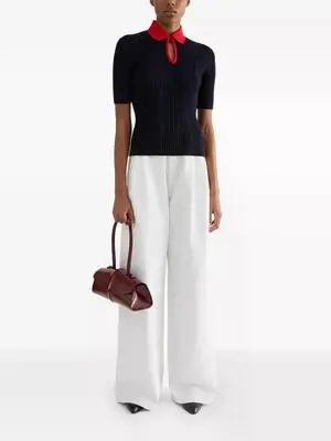 JIL SANDER Wide-leg Pleated Trousers - White