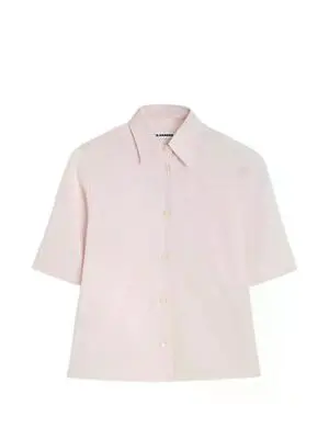 JIL SANDER Embroidered Poplin Shirt - Pink
