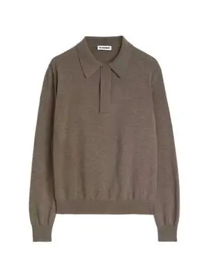 JIL SANDER Zip-fastening Wool Sweater - Brown