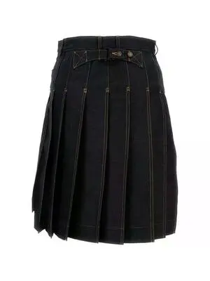 Thom Browne Pleated Asymmetric Hem Mini Skirt
