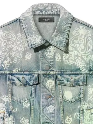 Amiri Bleach-bandana Denim Jacket