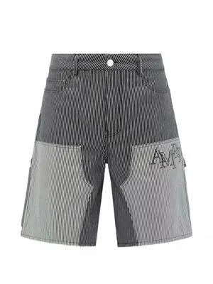 Amiri Striped Carpenter Shorts - Black