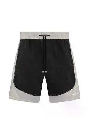 Amiri Satin-denim Colour-block Shorts