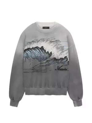 Amiri Oversized Wave Print Sweatshirt