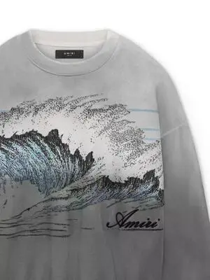 Amiri Oversized Wave Print Sweatshirt