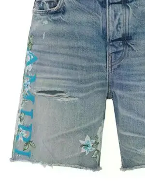 Amiri Embroidered Floral Logo Shorts