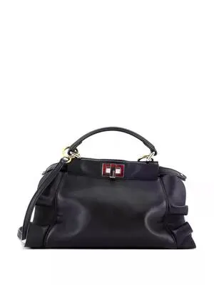 Fendi Wave Peekaboo Mini Satchel - Black