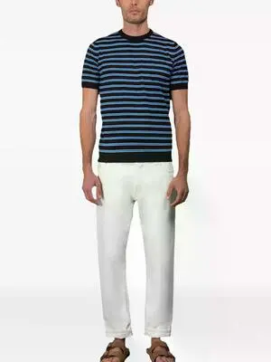 MOORER Esmund Short-sleeve Sweater - Blue