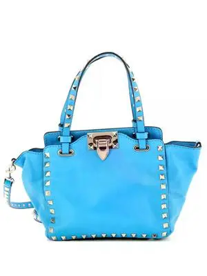 Valentino Garavani Rockstud Soft Leather Small Tote Bag - Blue