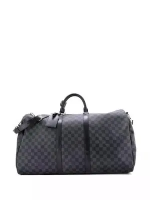 LOUIS VUITTON Keepall Bandouliere 55 Travel Bag - Black
