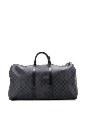 LOUIS VUITTON Keepall Bandouliere 55 Travel Bag - Black