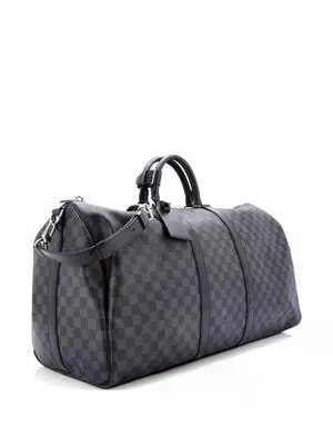 LOUIS VUITTON Keepall Bandouliere 55 Travel Bag - Black