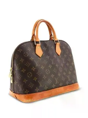 LOUIS VUITTON Vintage Alma Monogram Canvas Pm Satchel - Brown