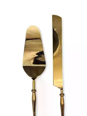 LES-OTTOMANS Palm Steel Cake Set - Gold