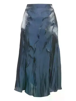 Kenzo Pin-tucked Satin Midi Skirt