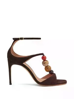 MALONE SOULIERS Leia Bead-embellished Sandals - Brown