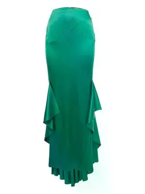 Roberto Cavalli Asymmetrical Ruffle High-low Skirt - Green