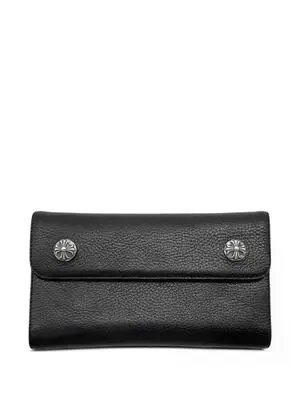 Chrome Hearts Cross Ball Grained-leather Wallet - Black