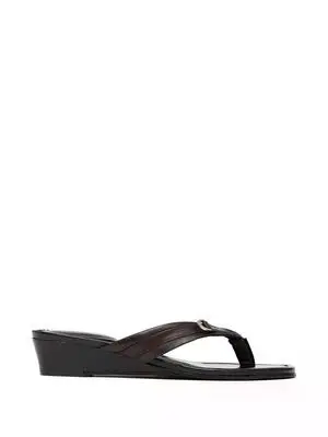 Paloma Wool Buckle Detail Wedge Sandals - Brown