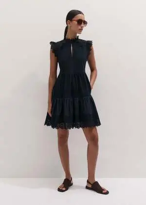 ME+EM Broderie Trim Short Swing Dress