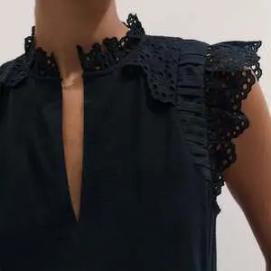 ME+EM Broderie Trim Short Swing Dress