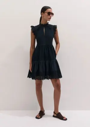 ME+EM Broderie Trim Short Swing Dress