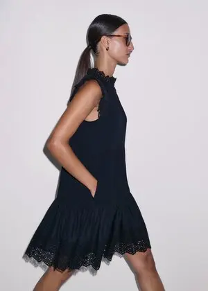 ME+EM Broderie Trim Short Swing Dress