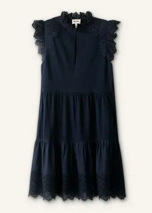 ME+EM Broderie Trim Short Swing Dress