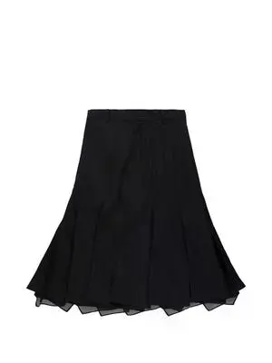 Sacai Pleated Midi Skirt - Black