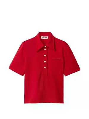 Miu Miu Embroidered Point Collar Top