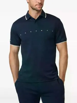 HACKETT LONDON Logo-print Short-sleeve Polo Shirt - Blue