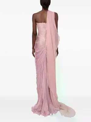 IRIS SERBAN Kaya One-shoulder Floral Appliqué Maxi Dress