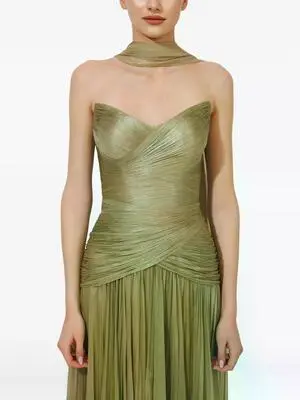 IRIS SERBAN Linda Ruched Maxi Gown