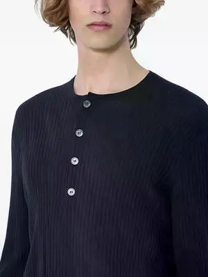 Our Legacy Ribbed Knit Henley Sweater