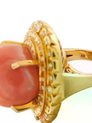 LB EXCLUSIVE Coral And Diamond Ring