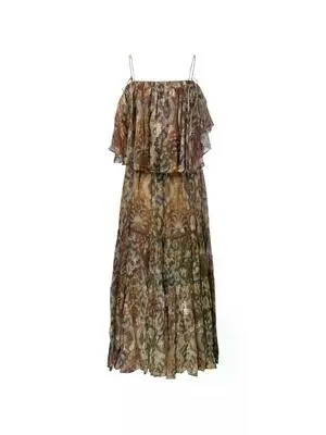 INTO THE EAST Tiered Maxi Dress With Ruffled Overlay