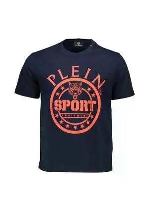 PLEIN SPORT Logo-print Cotton T-shirt - Blue