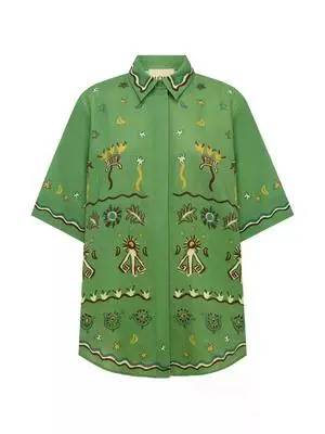 ALEMAIS Graphic Print Shirt - Green