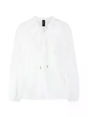 MARCCAIN Ruffled Tie-fastening Blouse - White