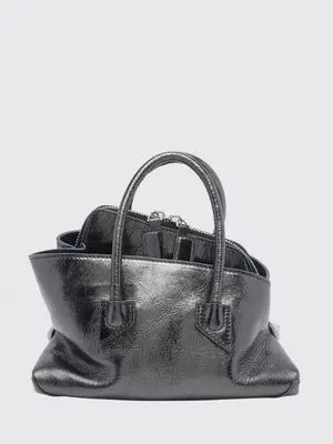 Attico La Passeggiata Mini Crackled Leather Bag - Grey