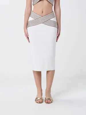 Elisabetta Franchi Jersey Midi Skirt - Ivory